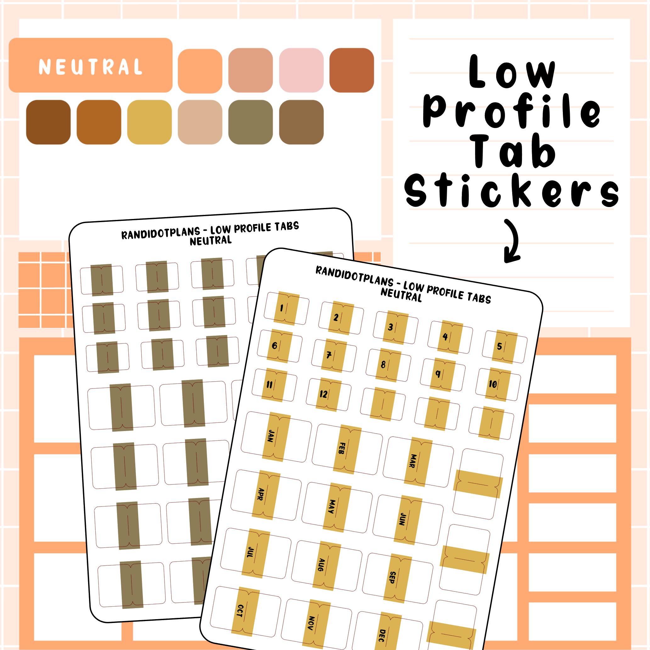 Tab Stickers - Neutral Liner Multicolor - Etsy