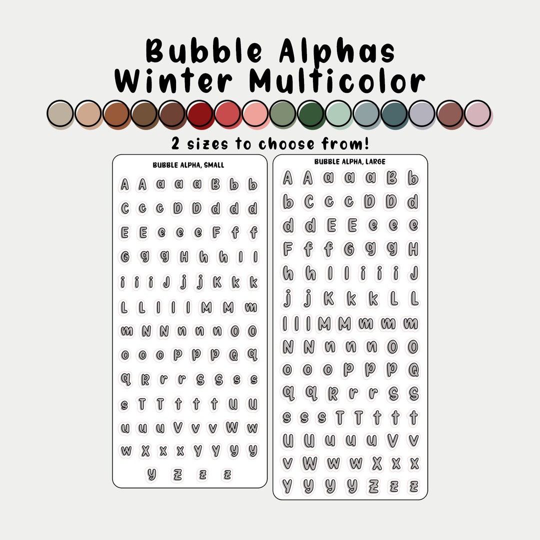 Bubble Alpha Stickers - Winter Multicolor - Etsy