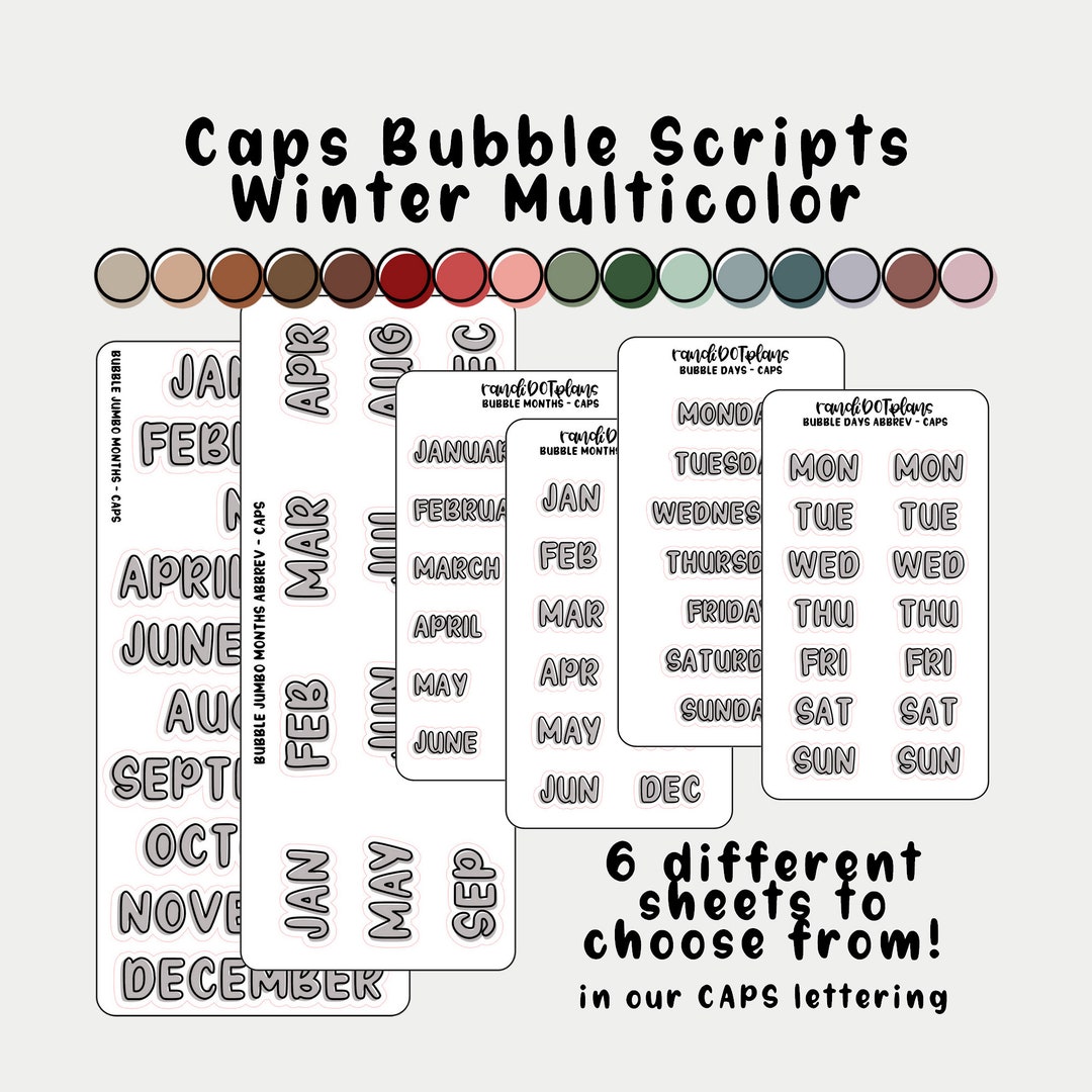 Caps Bubble Scripts Winter Multicolor - Etsy Caps Bubble Scripts Winter Multicolor - Etsy