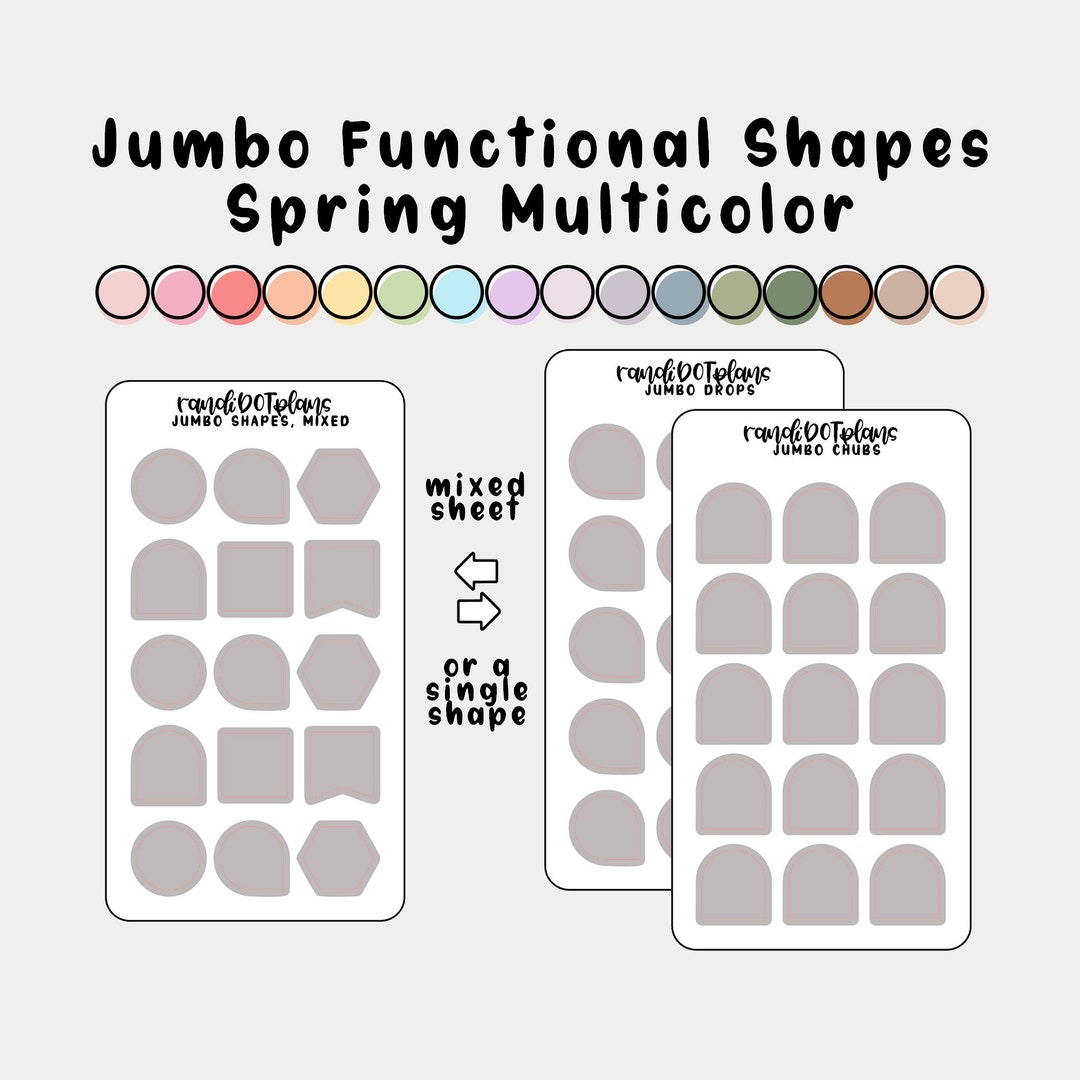 Jumbo Functional Shapes Spring Multicolor - Etsy