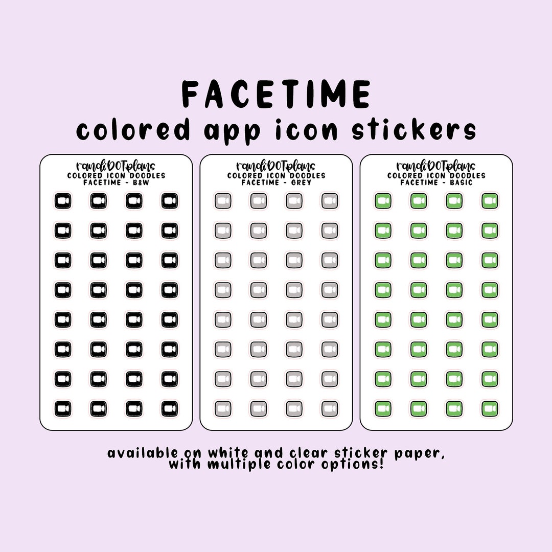 Facetime - Colored APP Icon Doodles - Etsy
