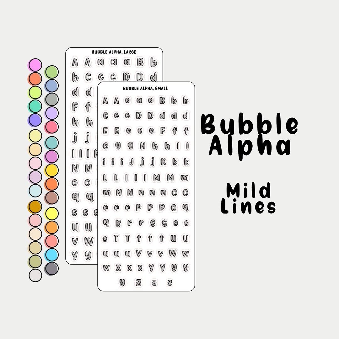 Bubble Alpha Stickers Mild Liner Multicolor - Etsy