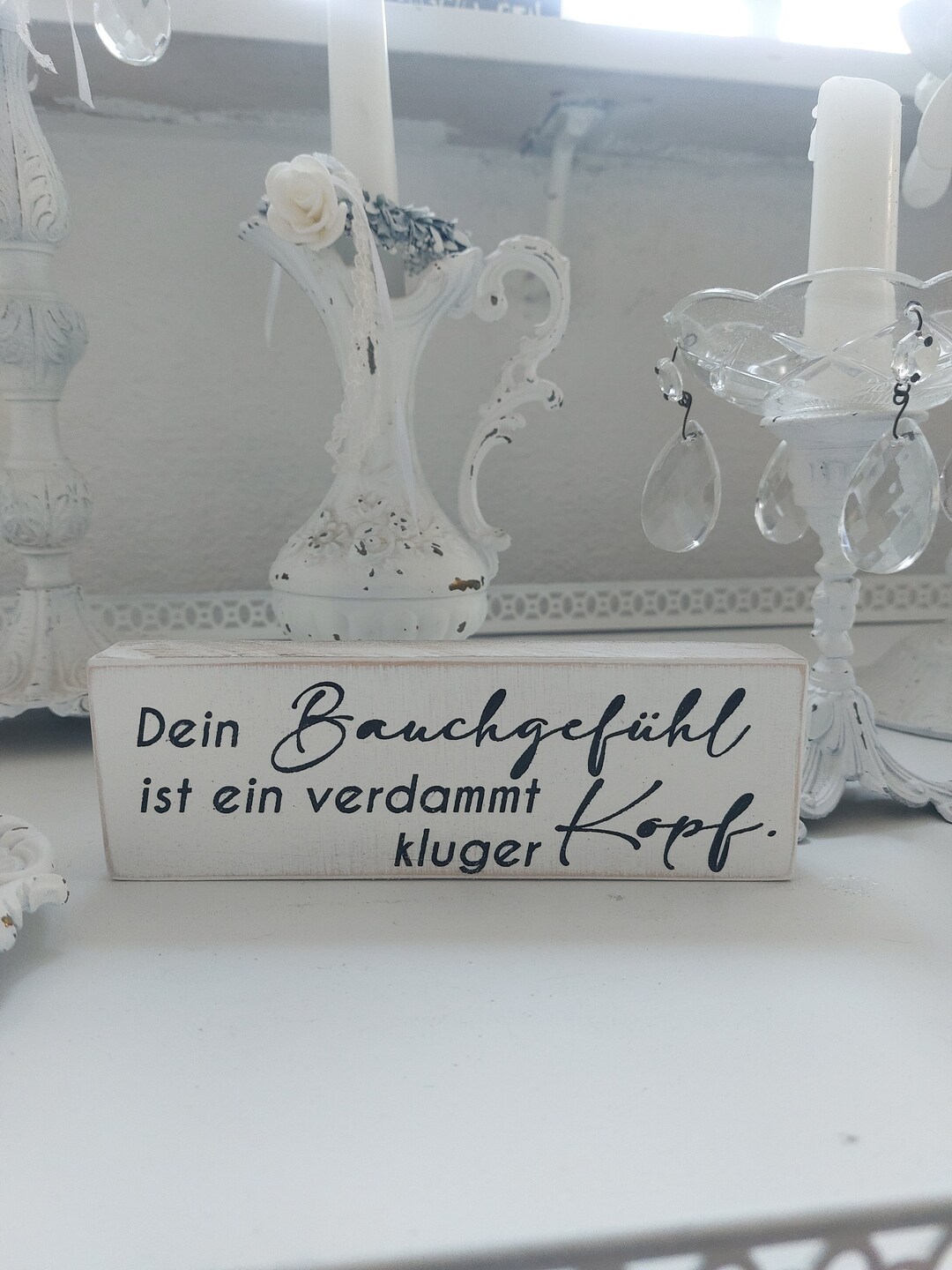 Wooden Plaque With Saying your Gut Feeling in Shabby Chic Encouragement ...