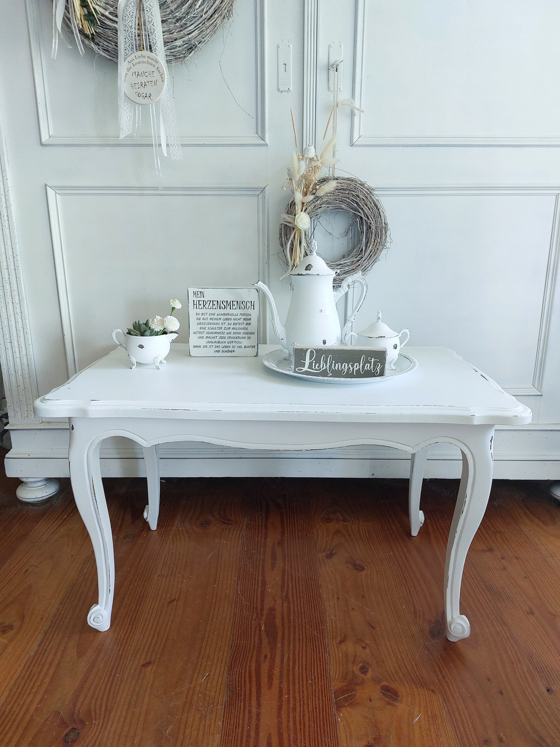 Pretty Side Table France Coffee Table With Curved Legs Shabby Chic Etsy