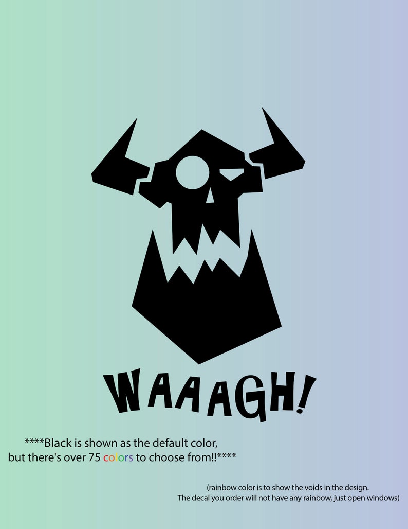 Warhammer 40k Orks WAAAGH W/horns Decal - Etsy
