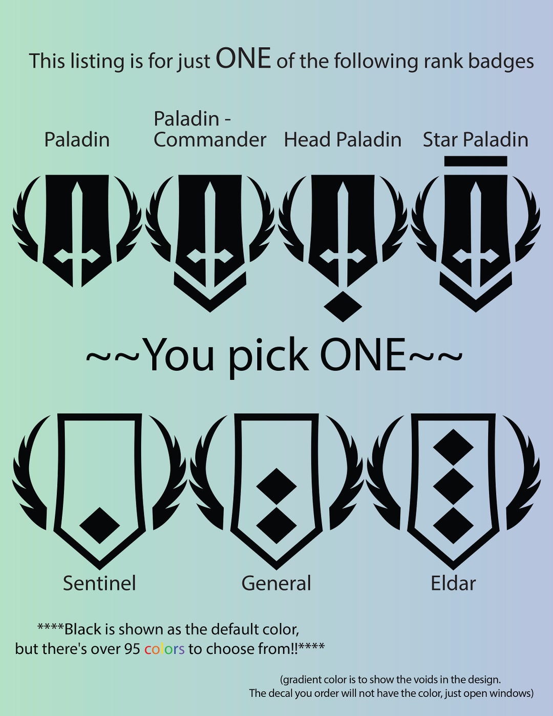 Fallout Brotherhood of Steel Rank Insignia Decal Paladins - Etsy