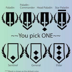 Fallout Brotherhood of Steel Rank Insignia Decal Paladins - Etsy