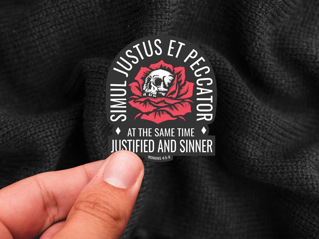 Justified and Sinner Sticker, Christian Sticker, Faith Sticker, Bible ...