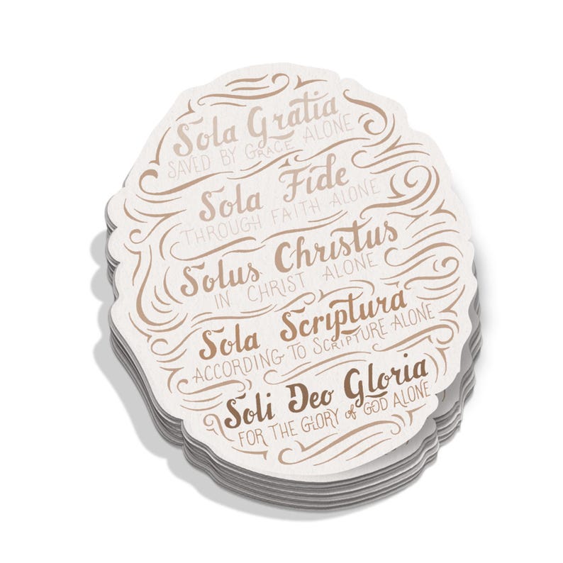 Five Solas Handlettered Sticker, Christian Sticker, Faith Sticker ...