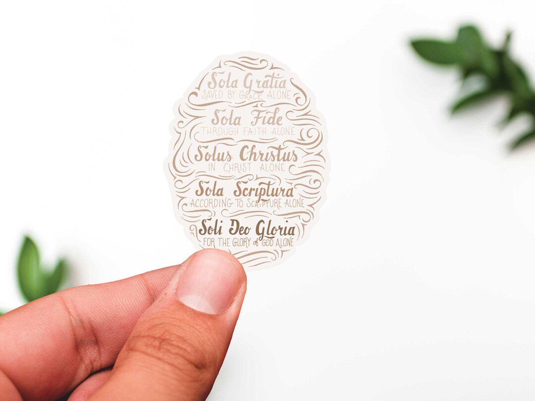 Five Solas Handlettered Sticker, Christian Sticker, Faith Sticker ...
