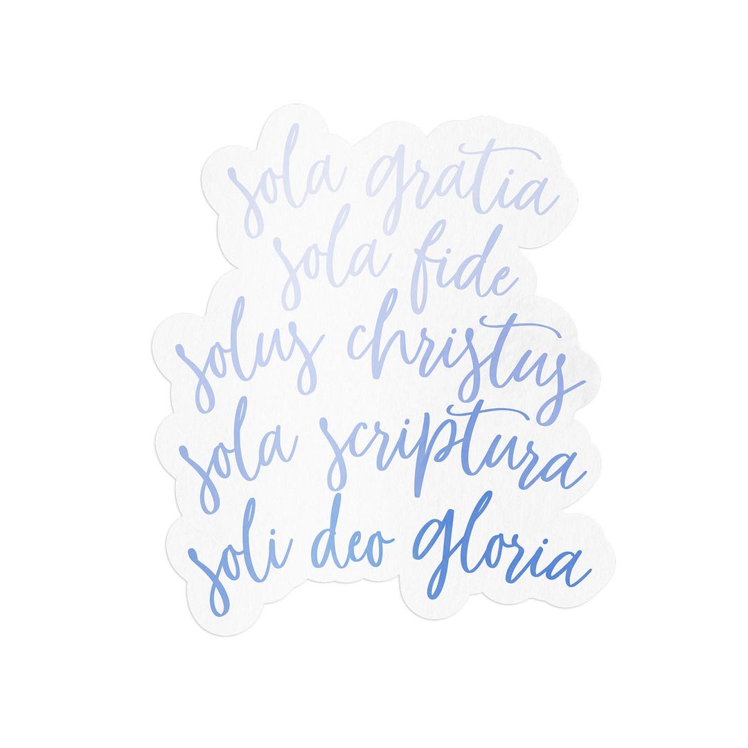Five Solas Ombre Sticker, Christian Sticker, Faith Sticker, Bible Verse ...