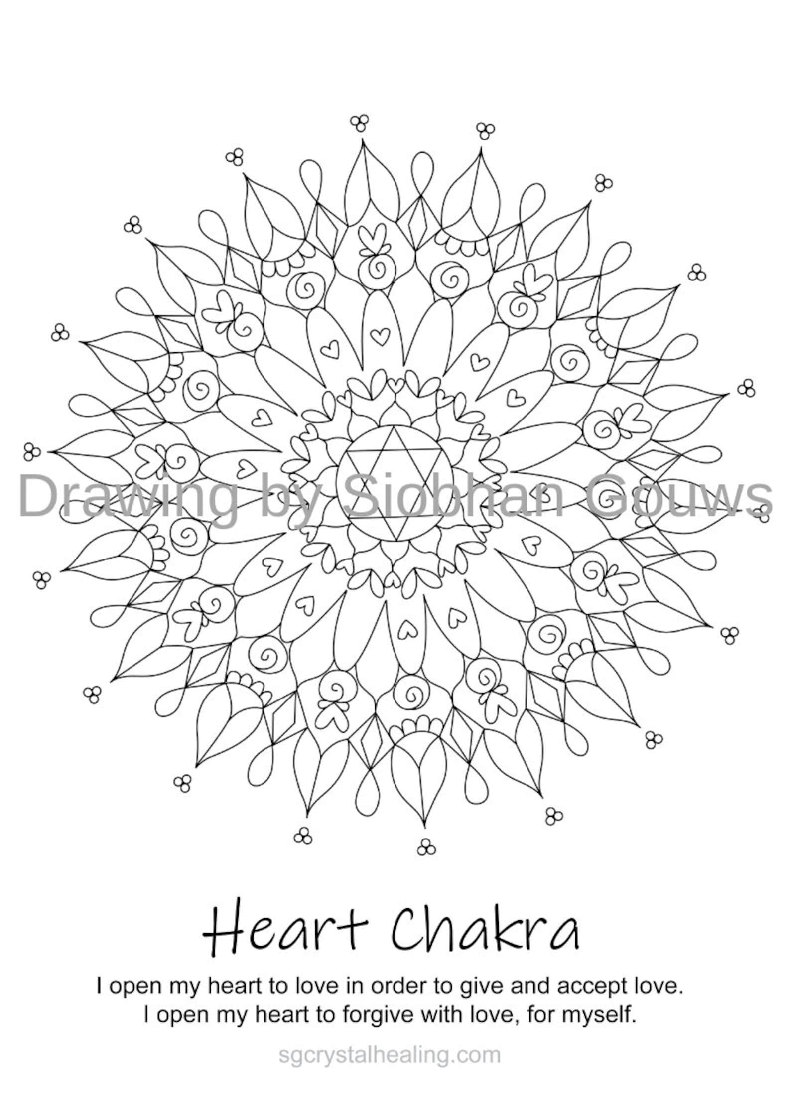 Heart Chakra Mandala Coloring Pages Sketch Coloring Page