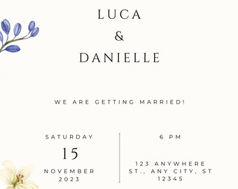 CUSTOM DIGITAL Wedding Invitation - Etsy