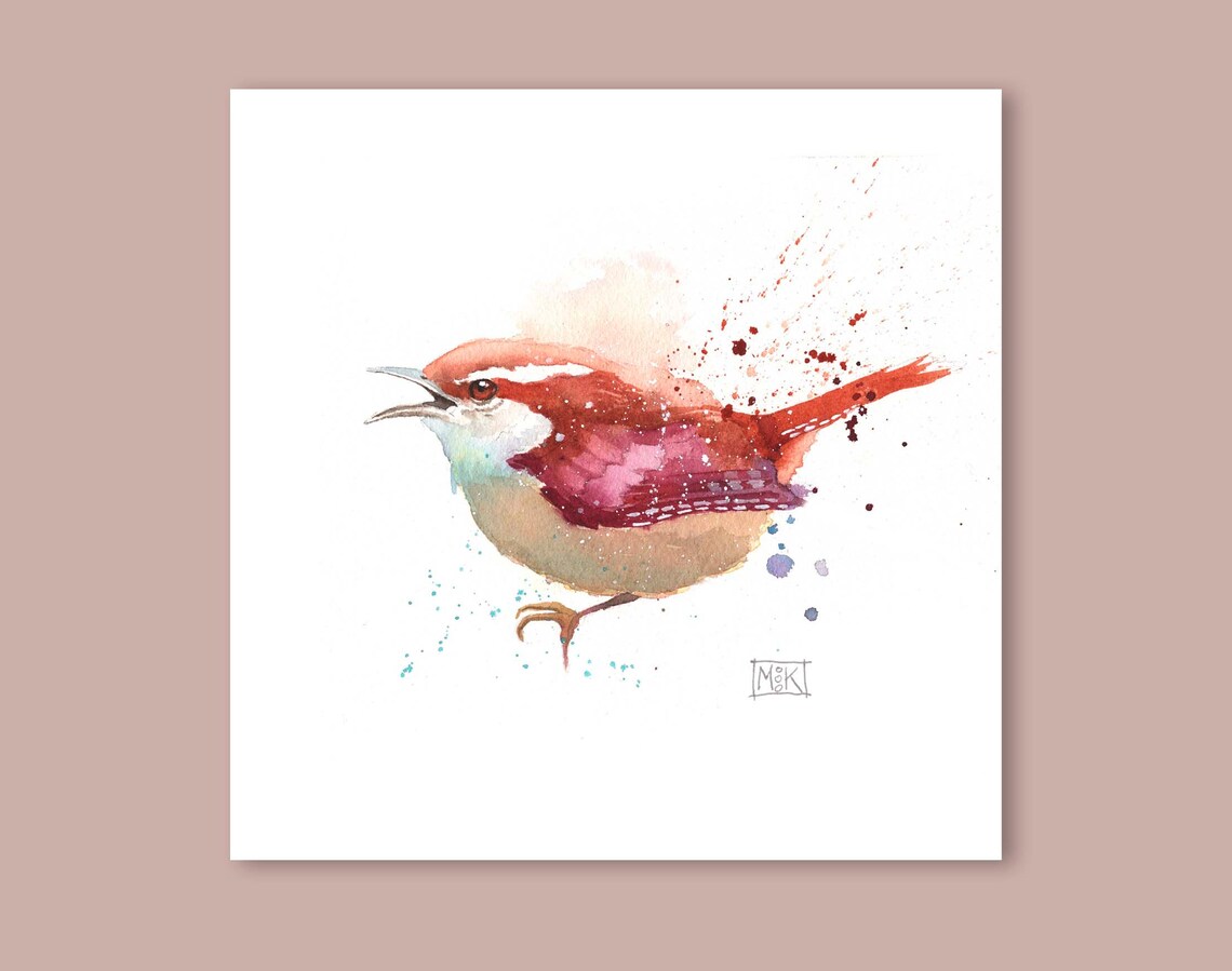 Wren Watercolor Print, Carolina Wren Print, Bird Print, Bird Lover's ...