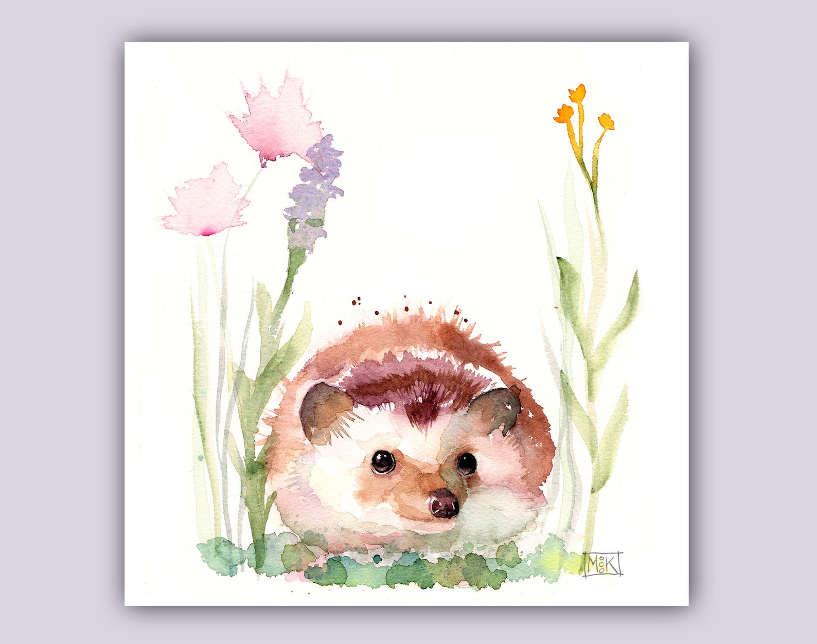 Cute Hedgehog Animal Print Hedgehog Lover Gift Watercolor | Etsy