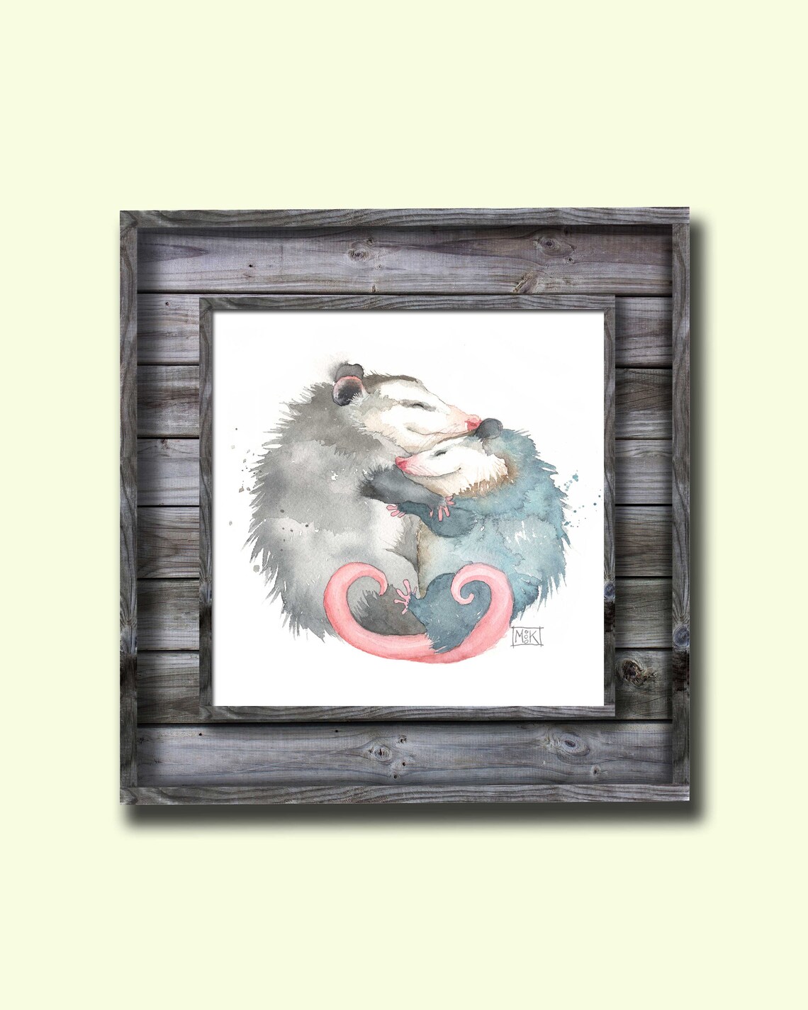 Possum Love Print Gift for Her Possums Hugging Print Gift | Etsy