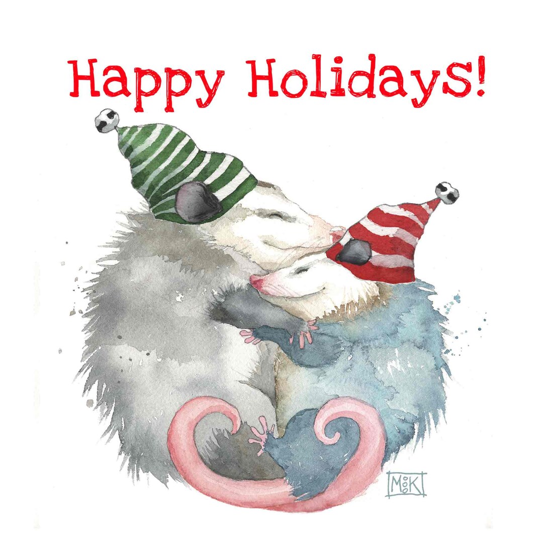 Cute Possums Happy Holidays Gift, Possum Christmas Decor, Gift for ...