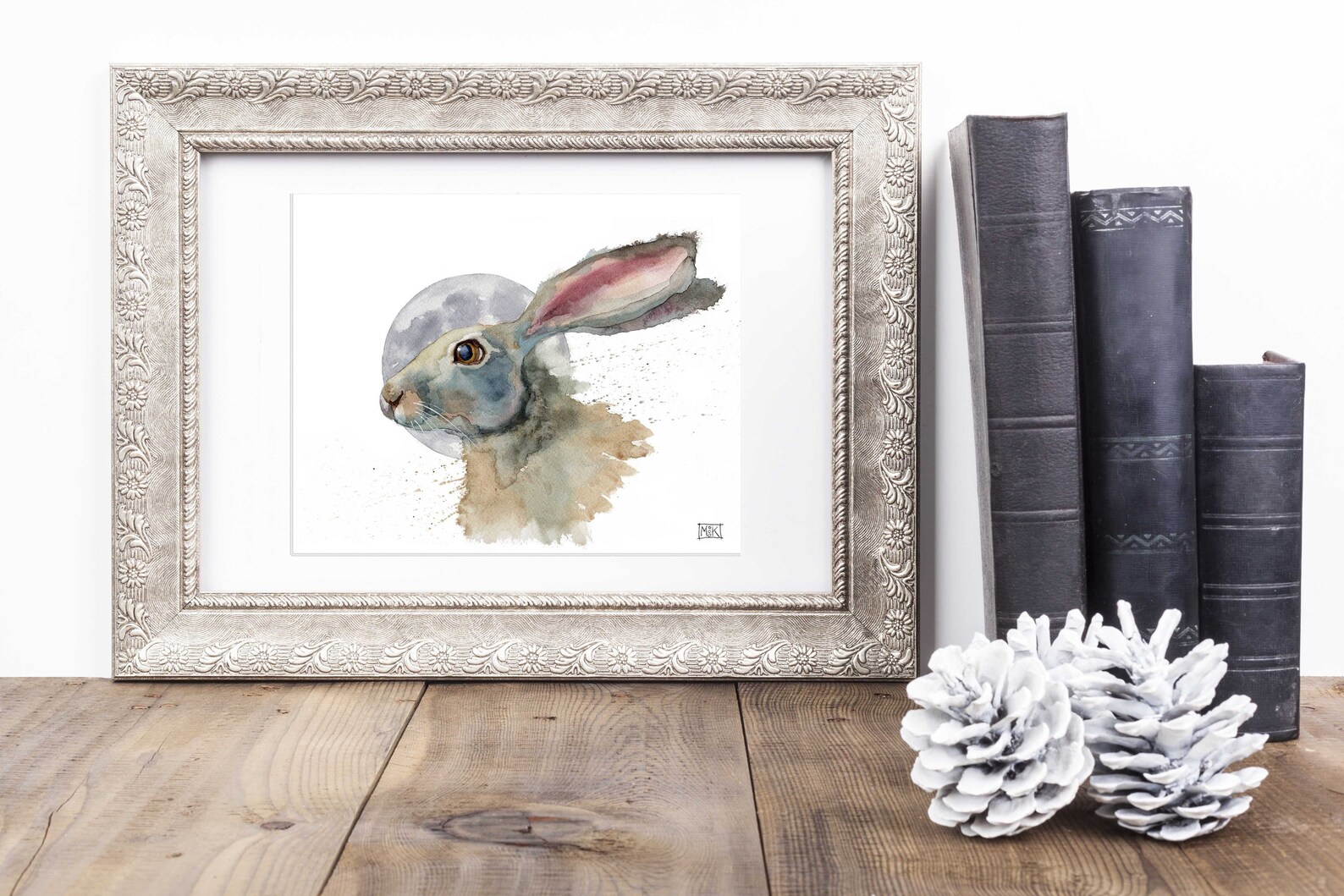 Hare and Moon Watercolor Print Watercolor Hare Fairy Tale | Etsy