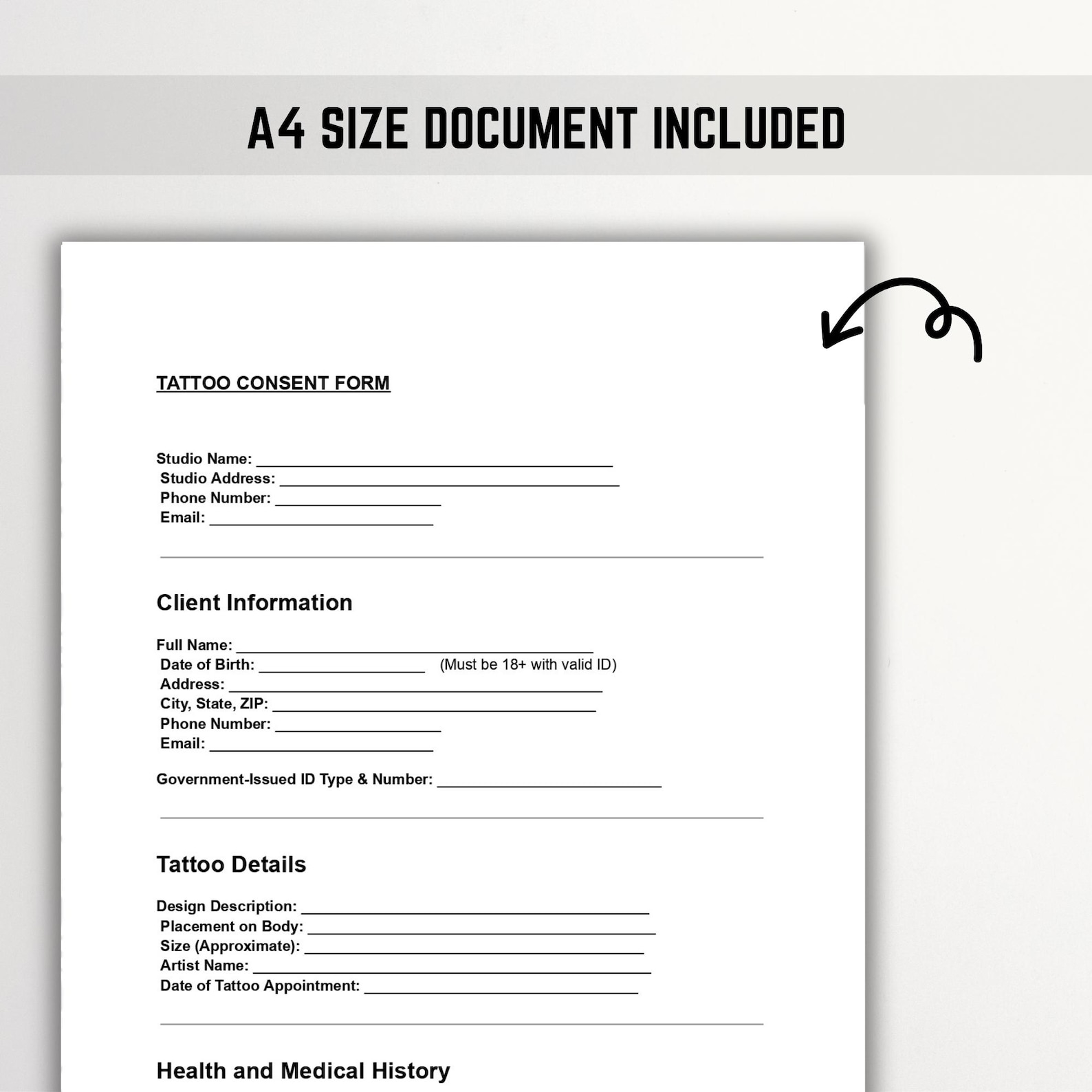 Tattoo Consent Form Template – DOC PDF – Editable, Printable Waiver ...