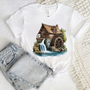 Watermill Clipart, 16 High Quality Pngs, Watercolor Art, Digital ...