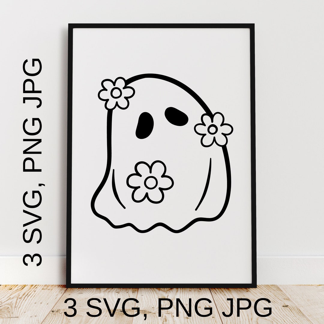 DAISY GHOST Svg, Cute Ghost Halloween SVG, Halloween Svg Design, Cute ...