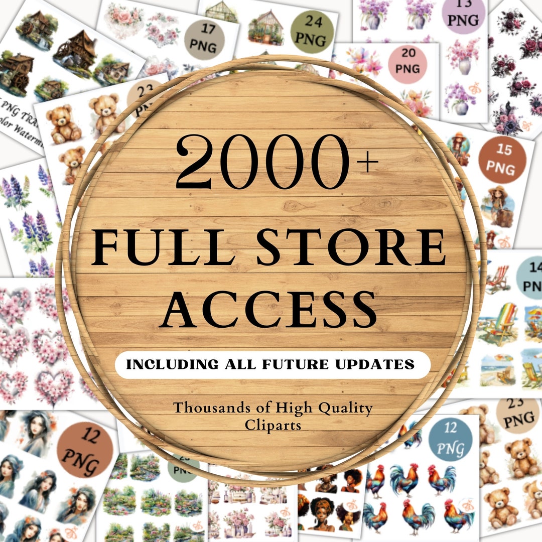 WHOLE SHOP Clipart Bundle, Entire Unlimited Lifetime Shop Access, Mega ...