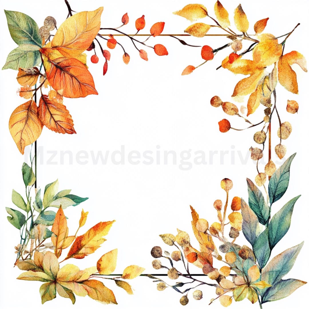 Autumn Leaves Frames Clipart, Frame Borders Clipart, Printable ...