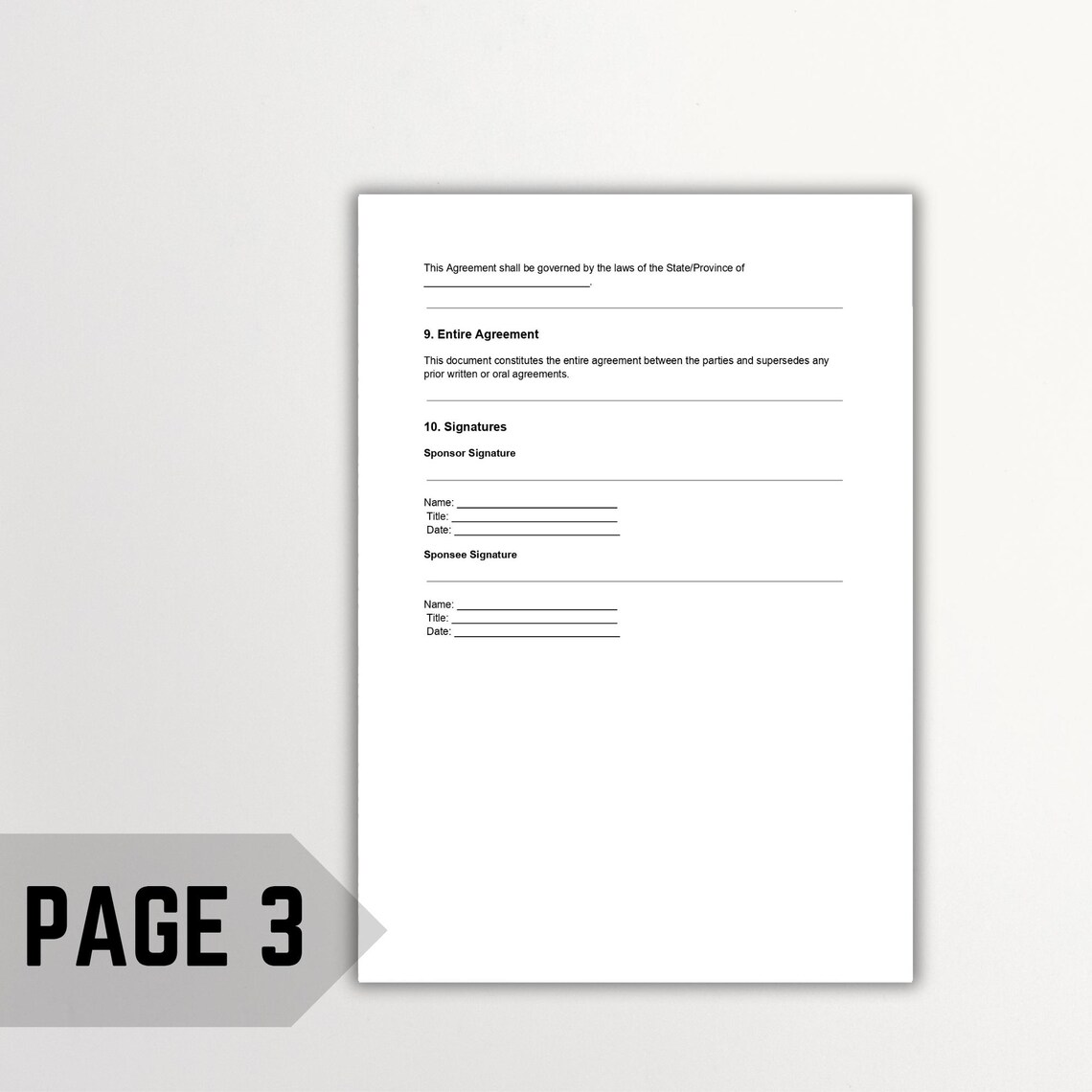 Sponsorship Agreement Template | Editable Sponsorship Contract | PDF ...