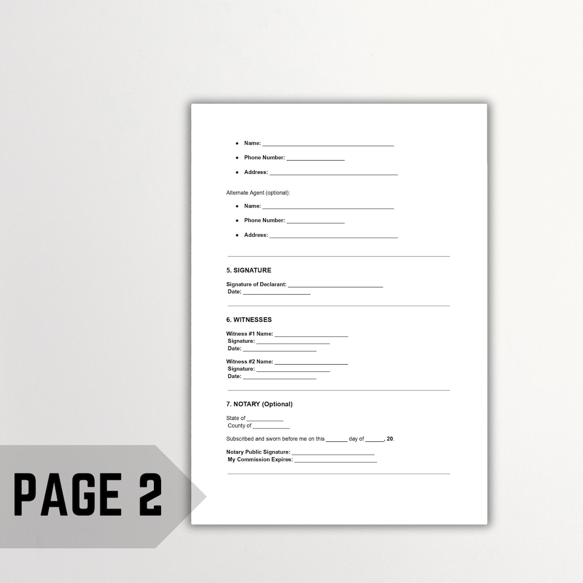 Living Will & Advance Directive Template: Editable End-of-life Document ...