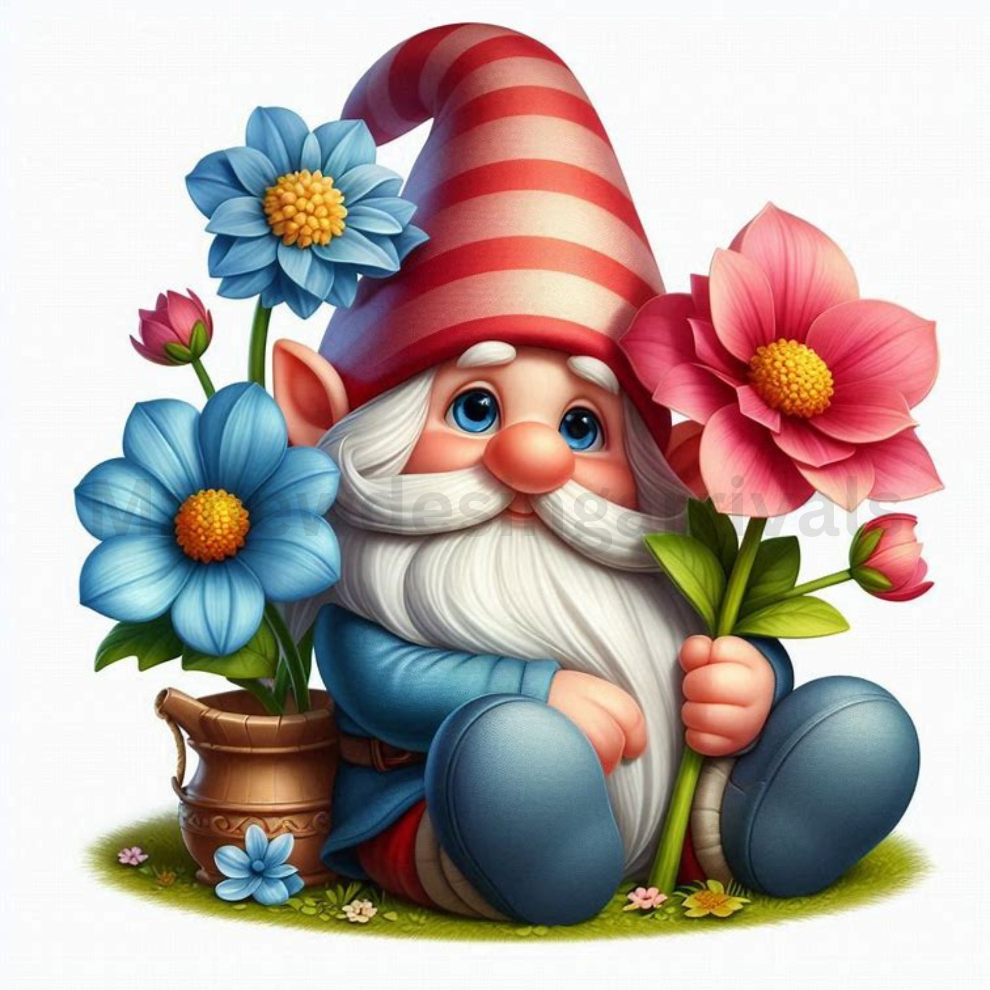 Gnome Flowers Clipart, Gnome Clipart, Gnome 6 Png, Garden Gnome, Gnome ...