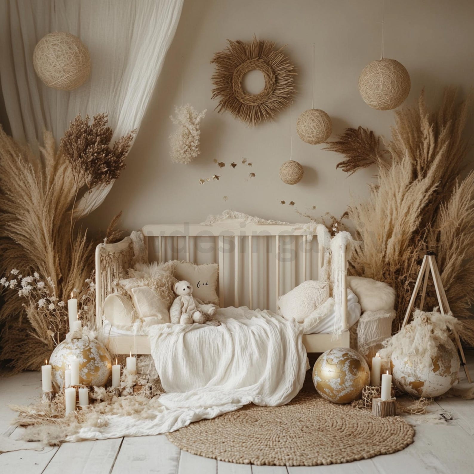 Boho Newborn Backdrop, 6 JPEG Studio Background,boho Newborn Backdrop ...