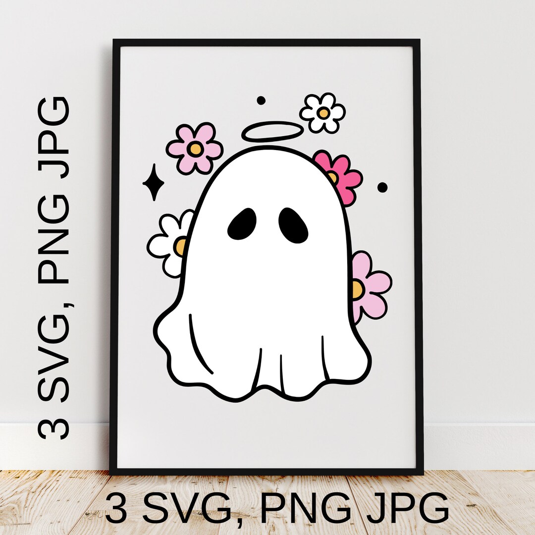 DAISY GHOST Svg, Cute Ghost Halloween SVG, Halloween Svg Design, Cute ...