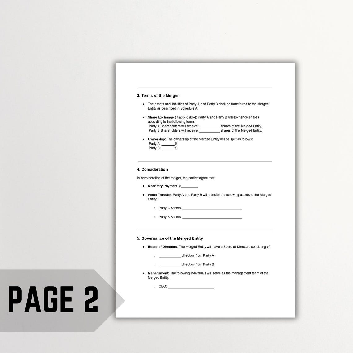 Merger Agreement Template | Editable Legal Contract | PDF, Word ...