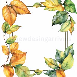 Autumn Leaves Frames Clipart, Frame Borders Clipart, Printable ...