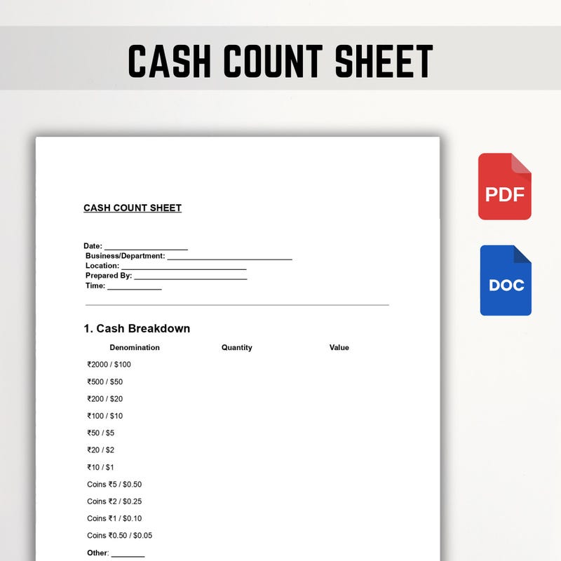 Daily Till Sheet - Etsy UK