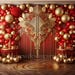 Red & Gold Photography Backdrop: Modern Celebration Design (digital ...