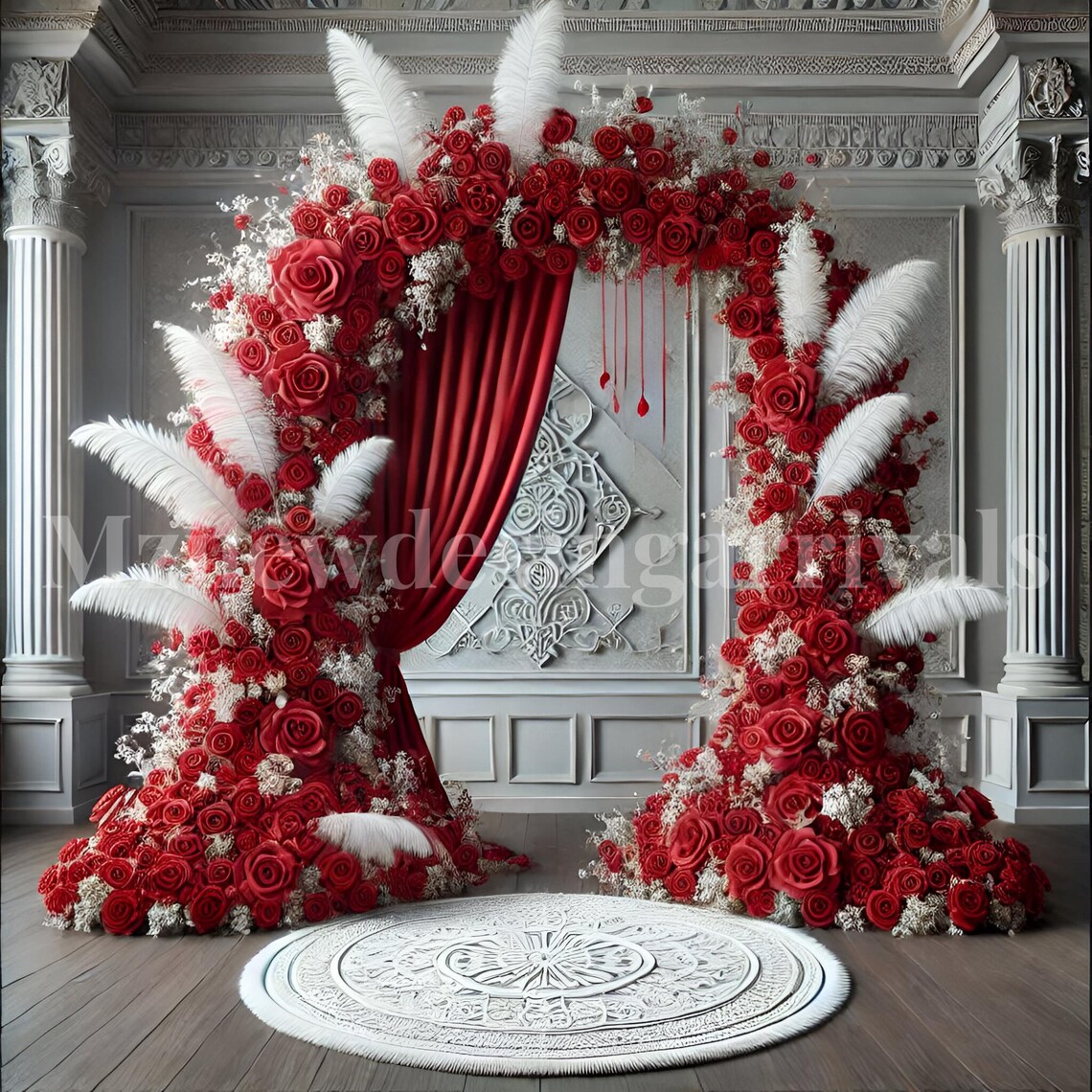Valentine's Red Heart Digital Backdrop Photoshop Overlays for Maternity ...