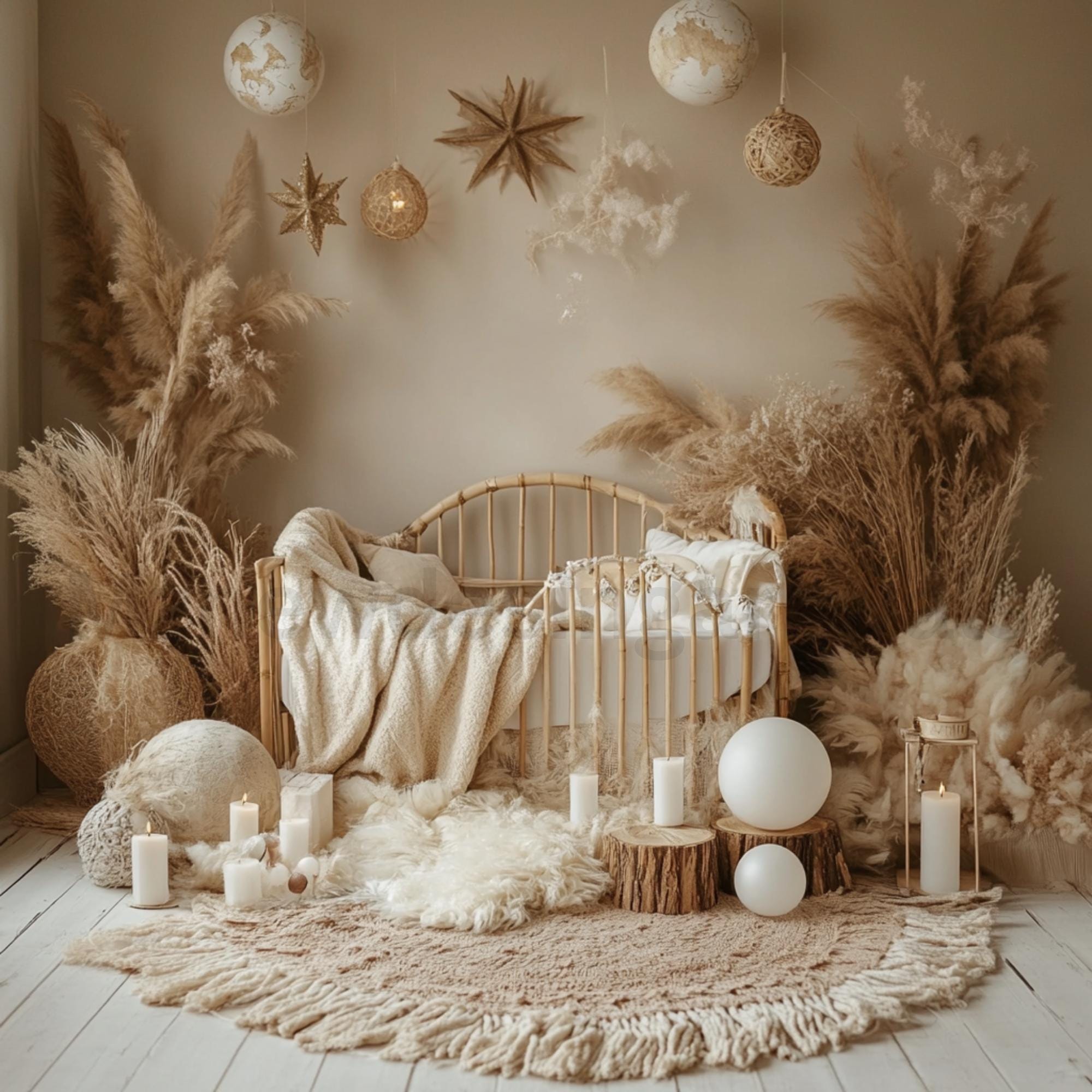 Boho Newborn Backdrop, 6 JPEG Studio Background,boho Newborn Backdrop ...