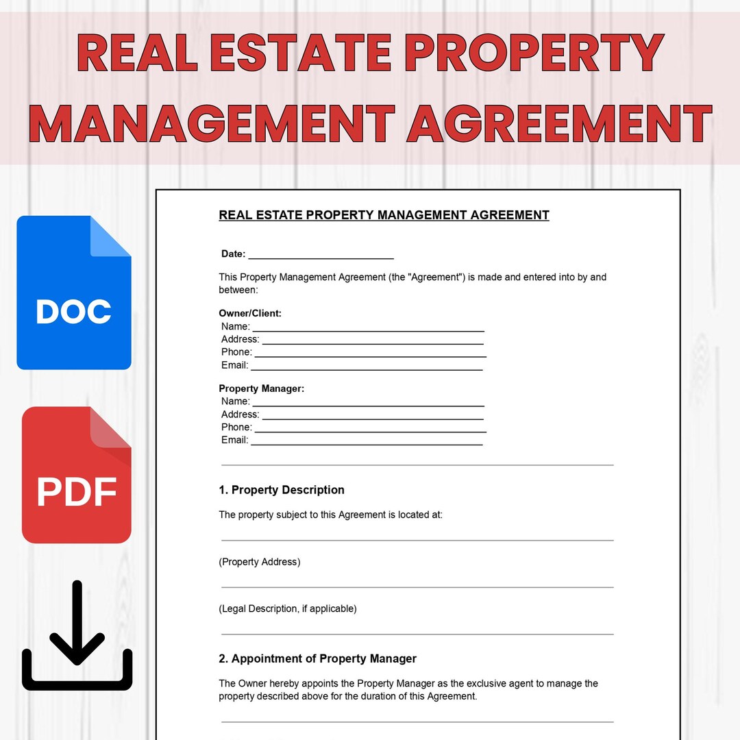 Real Estate Property Management Agreement Template | Property ...