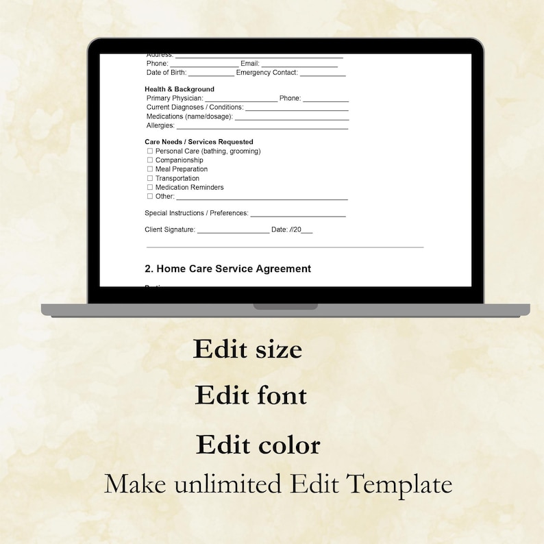 Home Care Business Forms Bundle, Editable Policy Caregiver Templates - Etsy