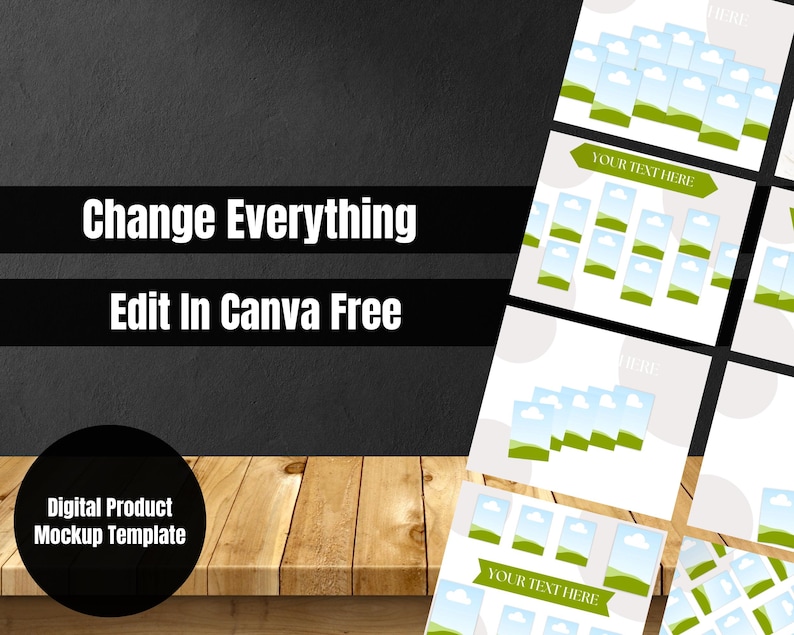 Affirmation Card Set Mockup: Etsy Listing Template (canva, Digital ...