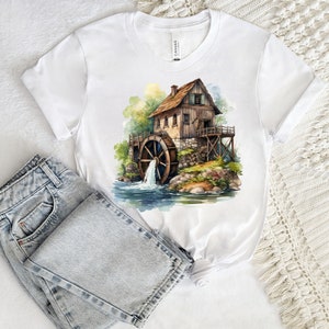 Watermill Clipart, 16 High Quality Pngs, Watercolor Art, Digital ...