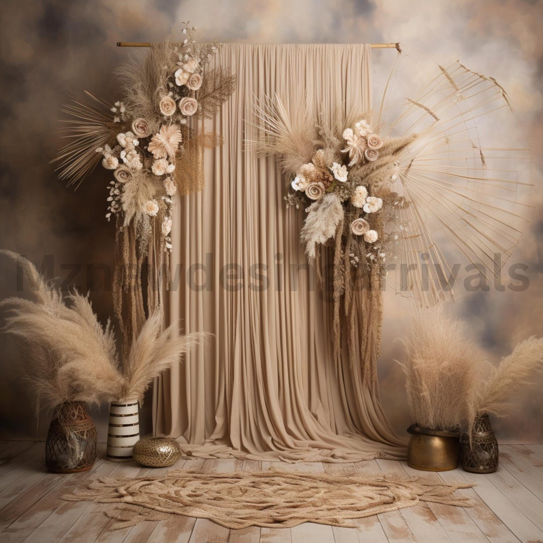 Boho Maternity Digital Backdrop 8 JPG Boho Digital Backdrop Floral ...