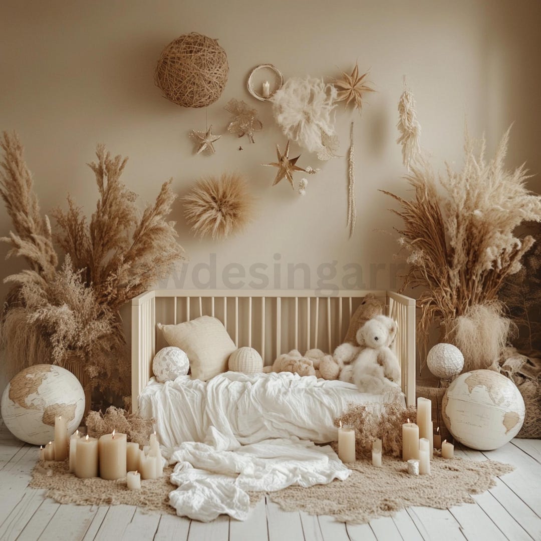 Boho Newborn Backdrop, 6 JPEG Studio Background,boho Newborn Backdrop ...