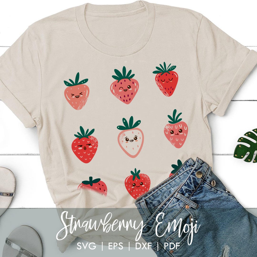Strawberry SVG Bundle, Strawberry Clipart, Strawberry Emoji SVG ...