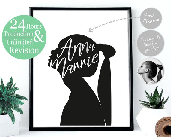 Custom Silhouette Portrait Custom Illustration Personalized | Etsy