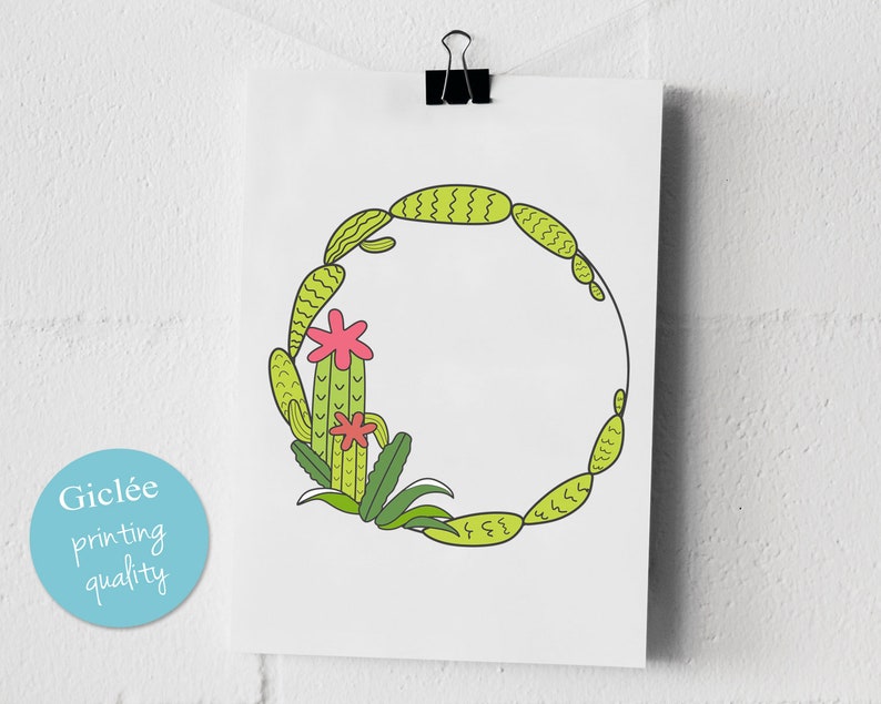 Cactus Floral Frame SVG: Succulent Wreath Monogram (digital Download ...