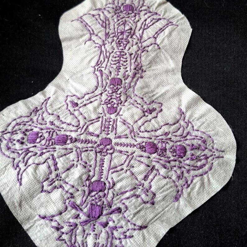 Skeleta Grucifix Embroidery Pattern | Ghost Band DIY (PDF Download) - Etsy