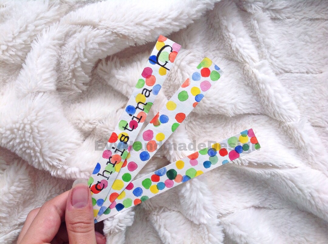 Personalized Colorful Confetti Bookmarks Watercolor Handmade - Etsy