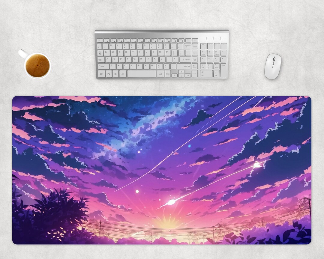 Anime Vaporwave Mauspad XXL, Schreibtischunterlage 80x40cm, PC Matte ...